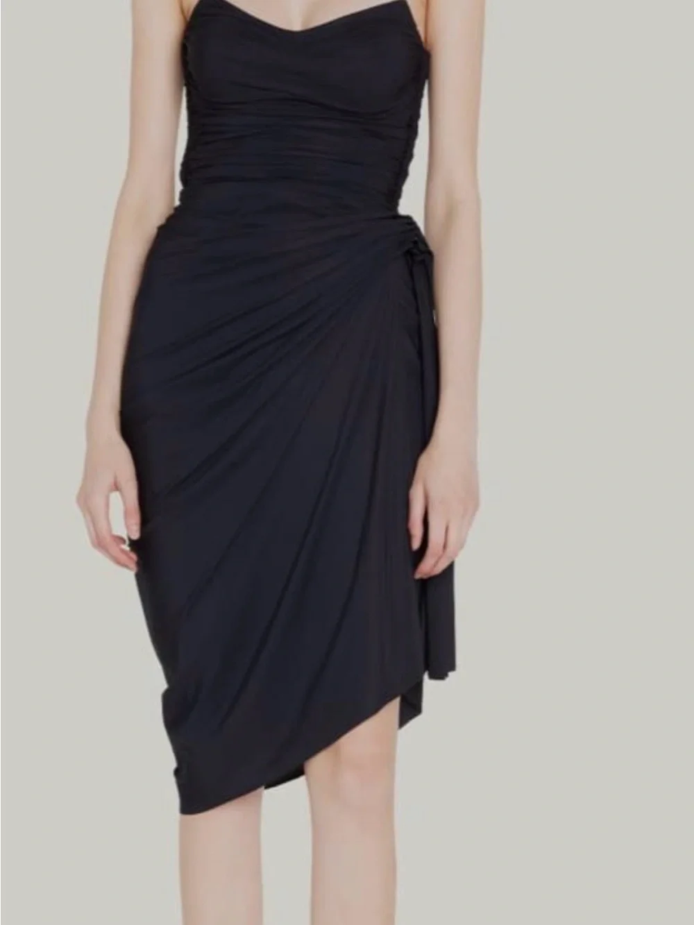Chiara Boni | Dresses | Chiara Boni Yunka Sje Strapless Black Draped ...